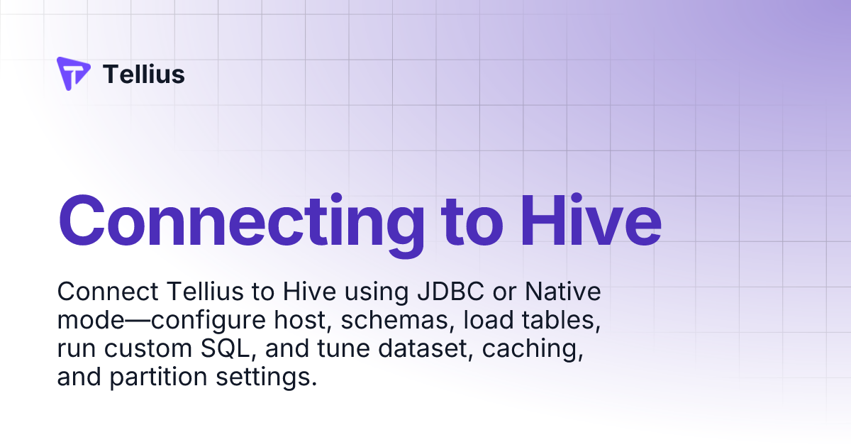Connecting to Hive | Tellius