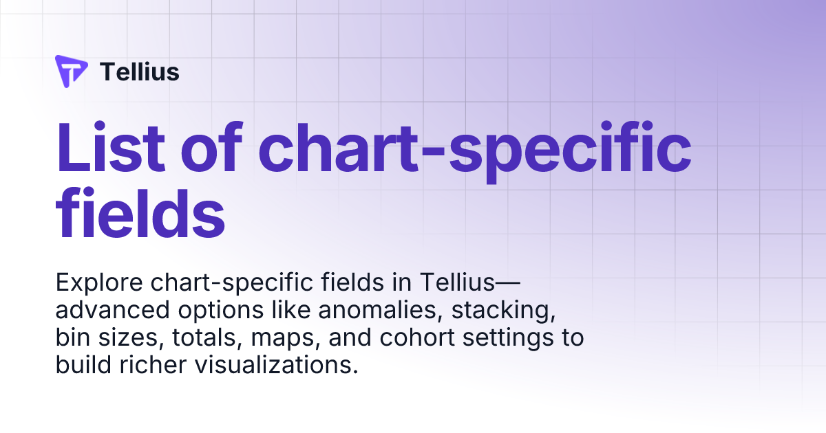 List of chart-specific fields | Tellius