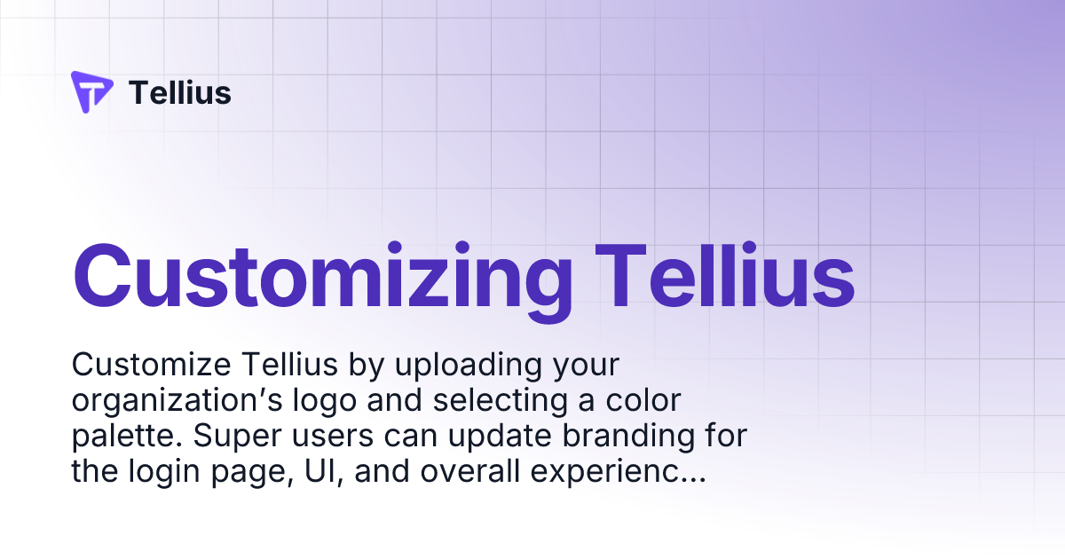 Customizing Tellius | Tellius