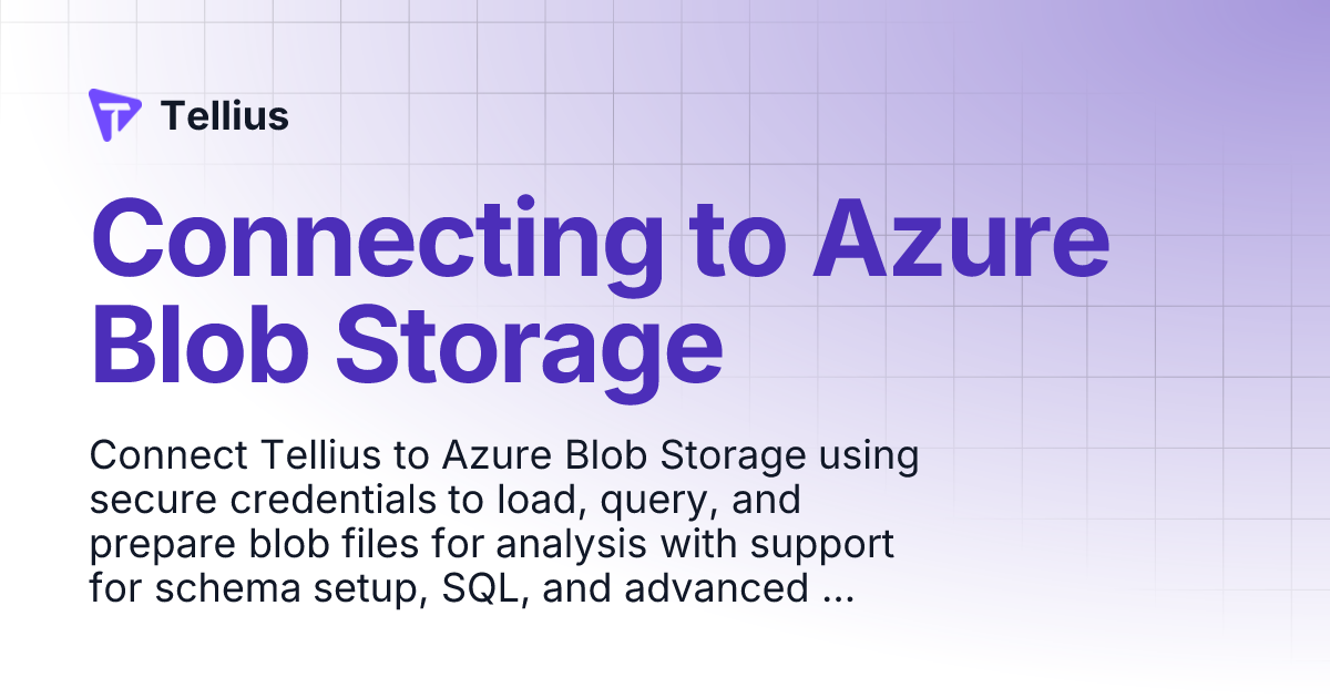 Connecting to Azure Blob Storage | Tellius