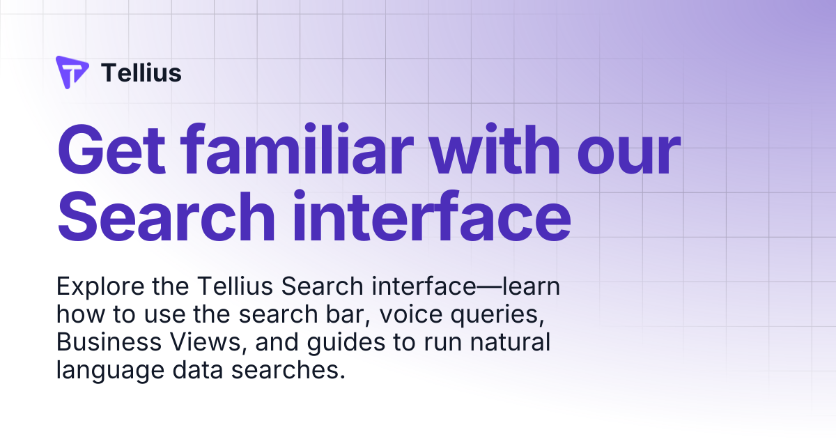 Get familiar with our Search interface | Tellius