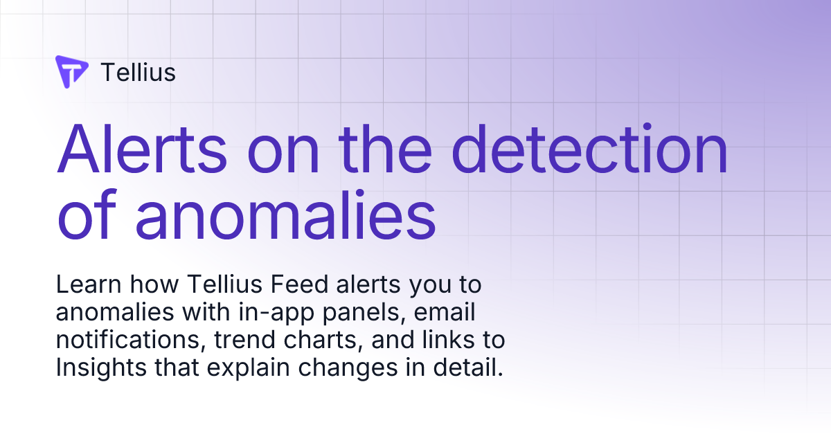 Alerts on the detection of anomalies | Tellius