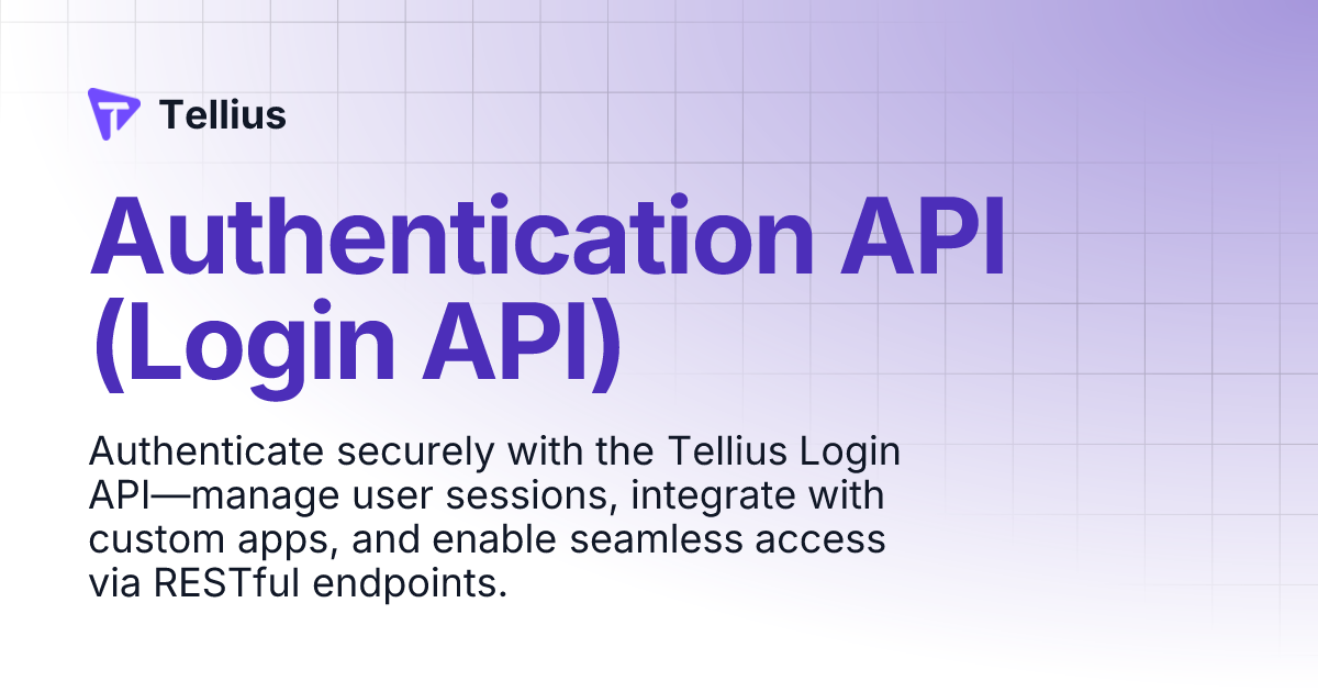 Authentication API (Login API) | Tellius
